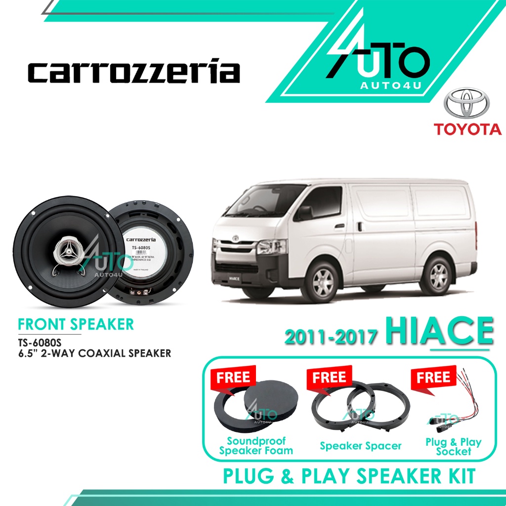 Carrozzeria Speaker Toyota Hiace H200 2004 Plug & Play Car Speaker PNP ...