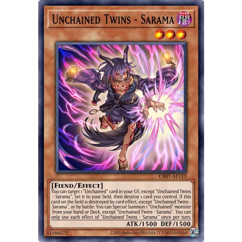 [ 梦悠卡牌 ] 游戏王 亚英 CR01-AE113 Unchained Twins - Sarama(破械童子 娑罗摩) | Shopee ...