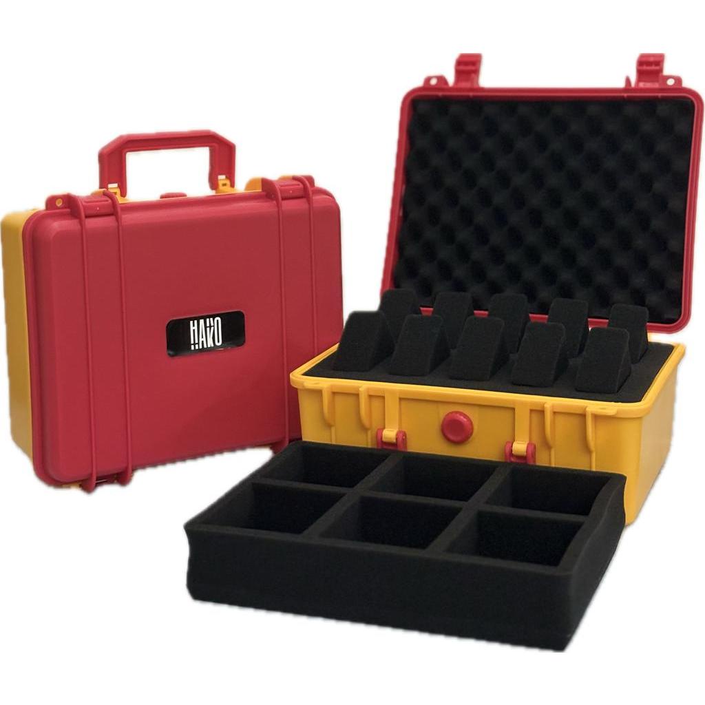 10 SLOT HEAVY DUTY WATCH HARD CASE / KOTAK / BEKAS JAM - RED + YELLOW ...