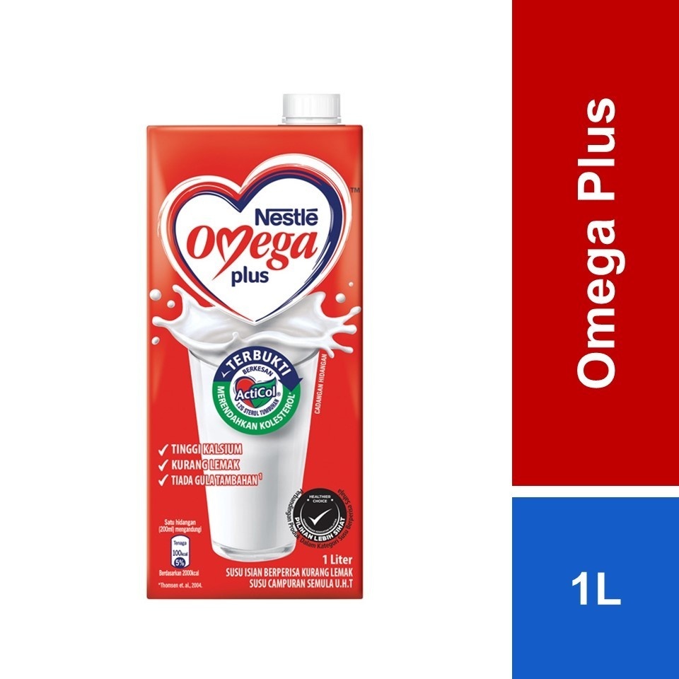 NESTLE Omega Plus UHT Plain Milk 1L (Halal) | Shopee Malaysia