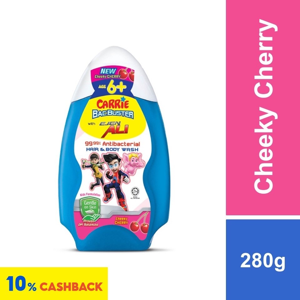Carrie BacBuster Antibacterial Hair & Body Wash Cheeky Cherry (280g) | Shopee Malaysia