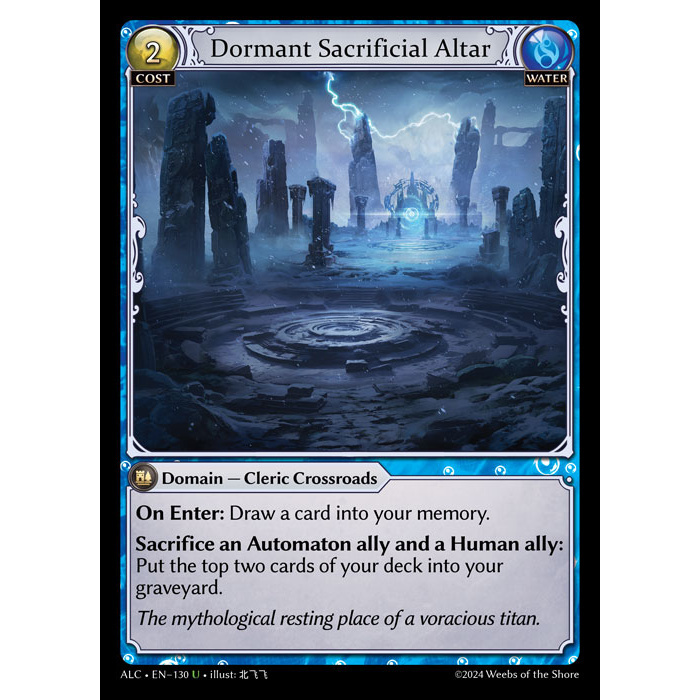 Dormant Sacrificial Altar | ALC - 130 - U | Domain — Cleric Crossroads ...
