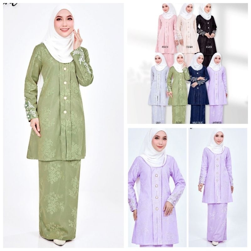 Jayne Kebaya Lace Ironless 809! Set Sedondo! Kurung Kebaya! Kebarung ...