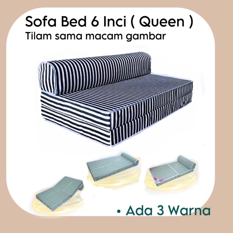 Queen Sofa Bed / Tilam 6 inci / Sofa dan Tilam Sekali | Shopee Malaysia