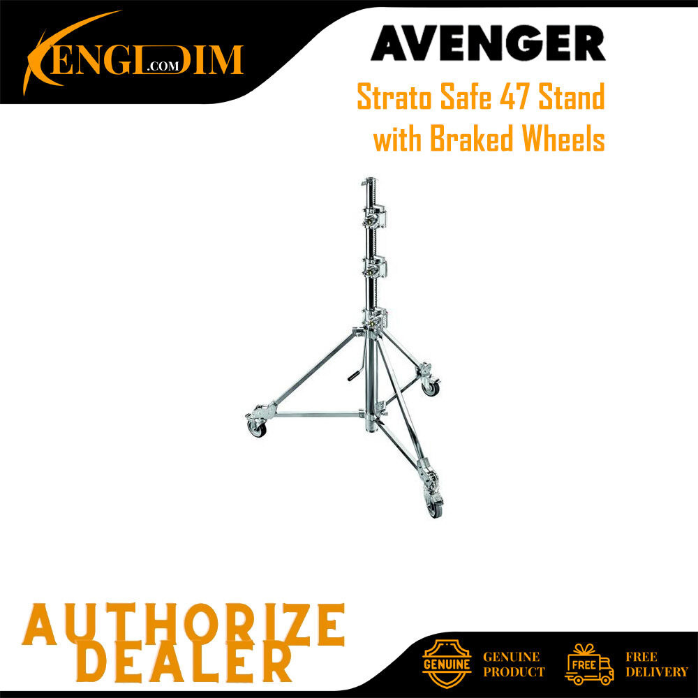 Avenger Strato Safe 47 Stand with Braked Wheels (Chrome-plated, 15.3 ...
