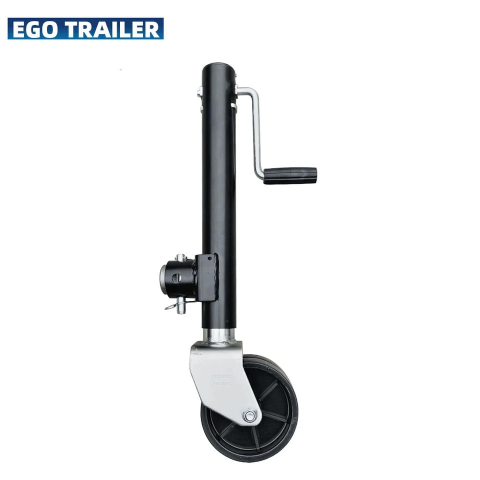6 Inch Double Solid Wheel Sidewind Round Swivel Trailer Jack With ...