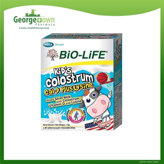 BiO-LiFE KIDS COLOSTRUM CAL-D PLUS LYSINE CHEWABLE BITES 30S | Shopee ...