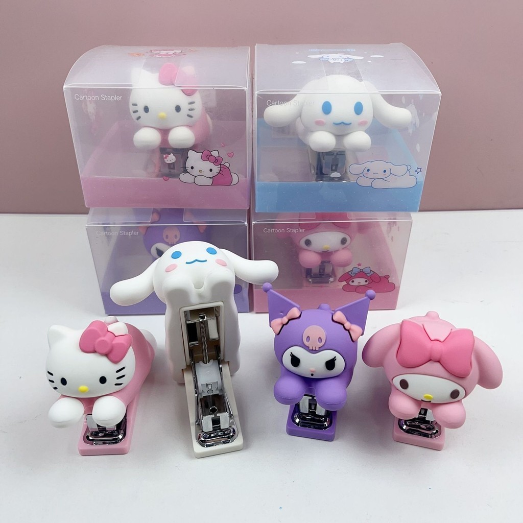 Kawaii Sanrio Hello Kitty My Melody Stapler Kuromi Cartoon Small ...
