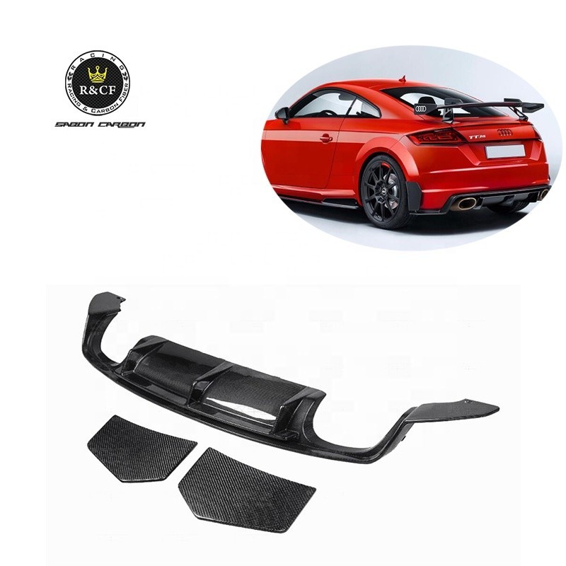 For 15-19 Audi TTS/TTRS MK3 Carbon Fiber Rear Bumper Lip Diffuser with ...