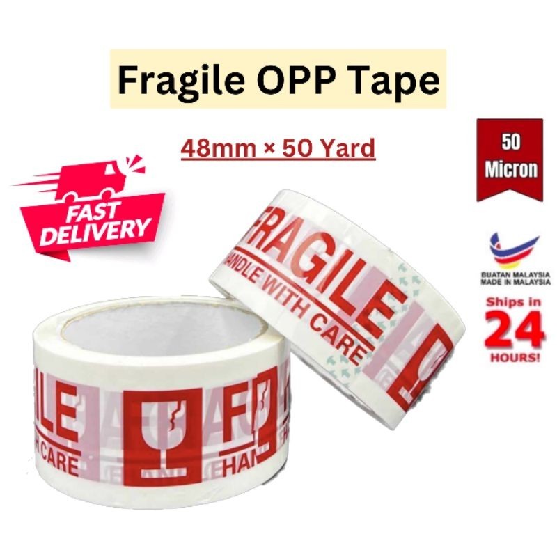 Fragile OPP Tape Printed Handle With Care (48mm x 50yard) | Shopee Malaysia