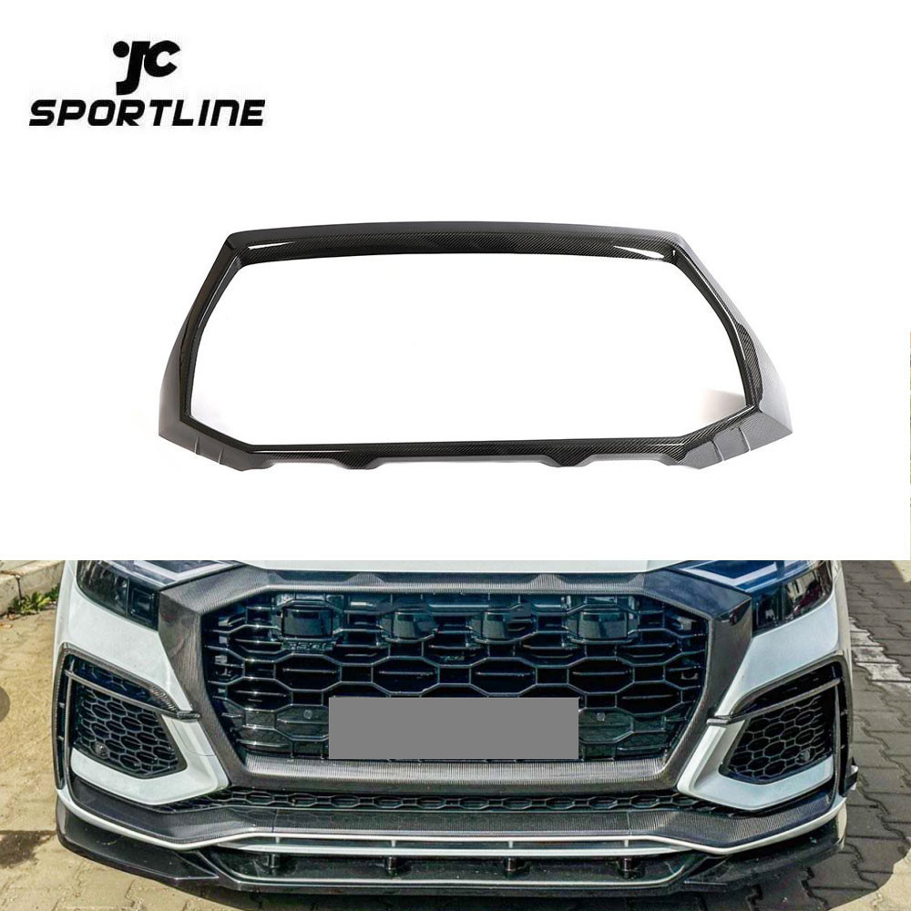 JC Sportline Carbon Fiber RSQ8 Front Grill Cover for Audi RSQ8 SLine ...