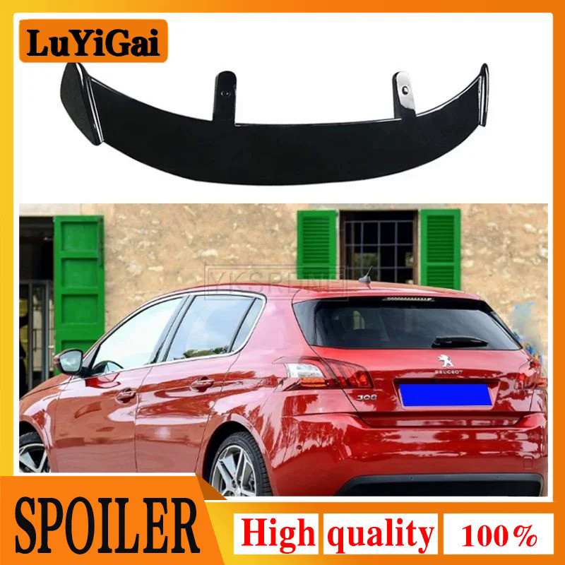 For Peugeot 308 2008-2018 Spoiler ABS Plastic Carbon Fiber Look ...