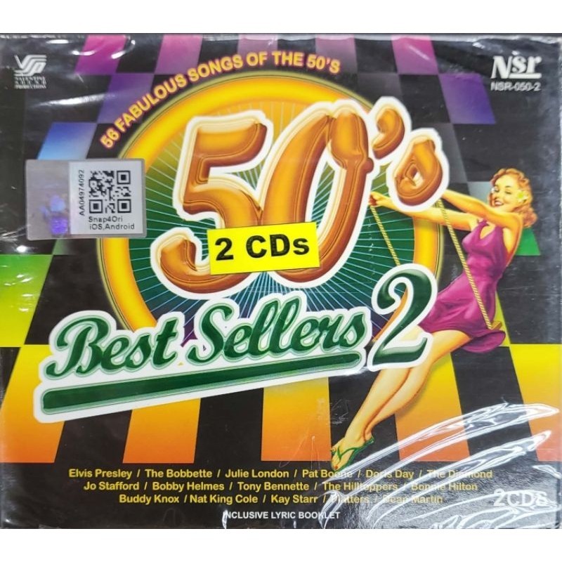 50's Best Sellers 2 - 56 Fabulous Songs Of The 50's (2CDs) | Shopee ...