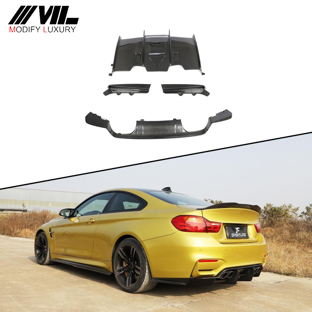M3 M4 Carbon Fiber Rear Diffuser for BMW F82 F83 M4 F80 M3 2014- 2019 ...