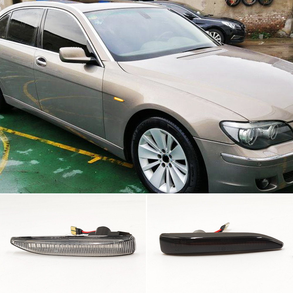 Car LED Side Marker Turn Signal Light For BMW 7 Series E65 E66 E67 E68 2001-2008 Dynamic Flowing ...