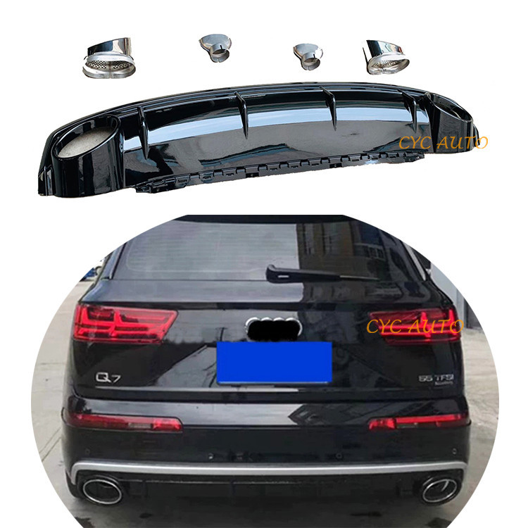 NEW RSQ7 style rear bumper rear diffuser for Audi Q7 4M SQ7 Sline 2015 ...