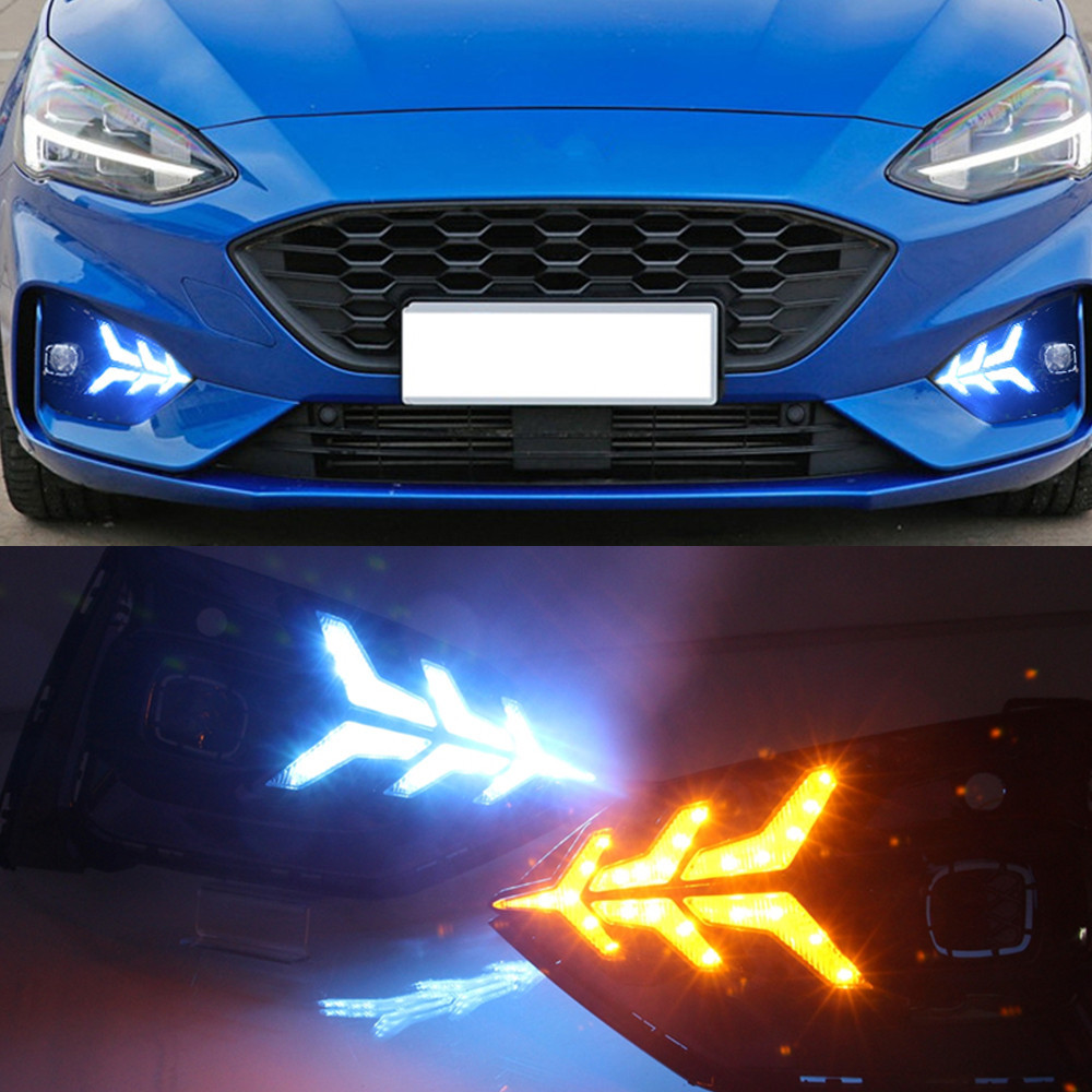 DRL for Ford Focus 2019 2020 Car LED Daytime Running Light fog lamp ...