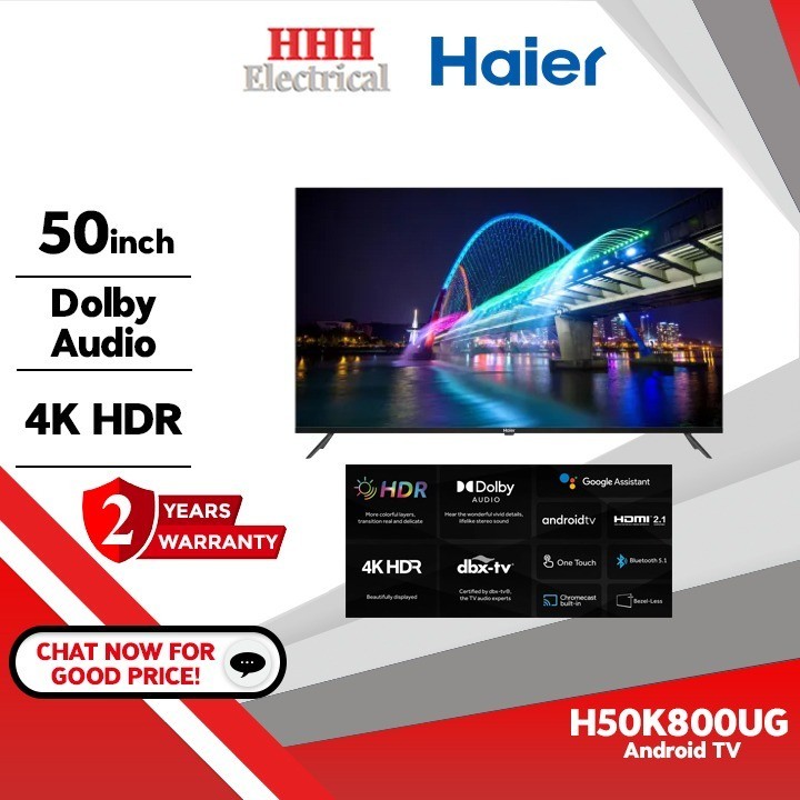 Haier 50" Television 4K HDR Android TV with Dolby Audio and HDMI ...
