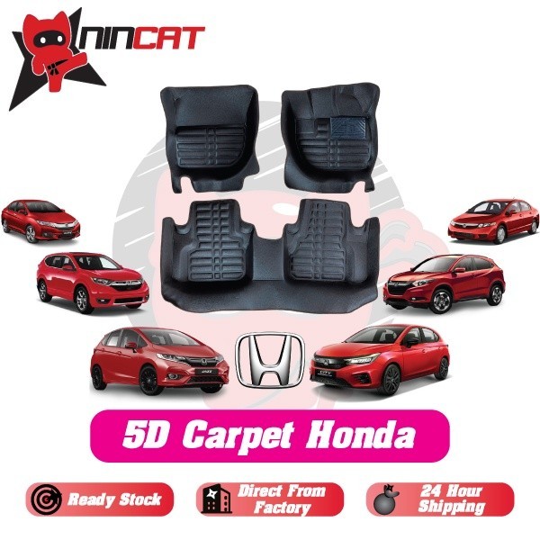 [1 Set&Free Ship] BLUECAT 5D CARPET Honda (2005-2021) Car Floor Mat ...