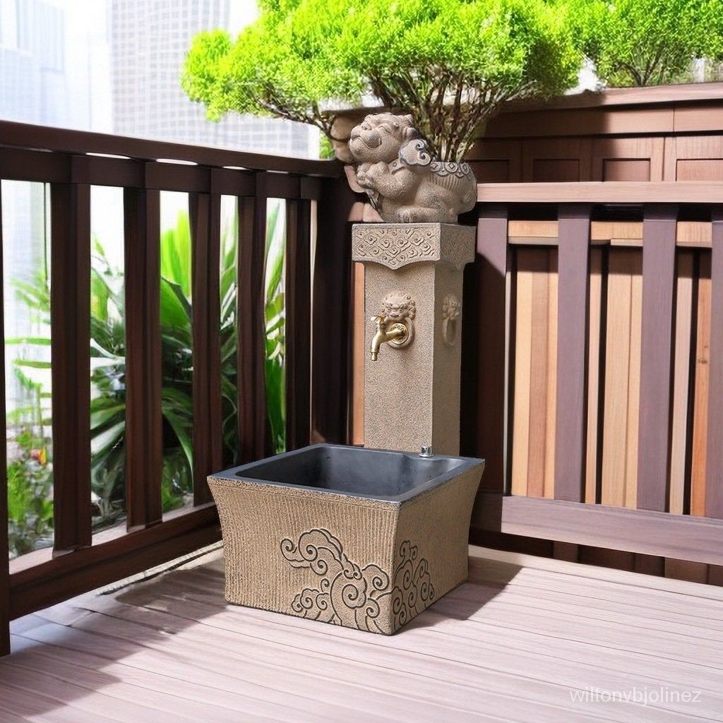 Get gifts/HY-6/Retro New Chinese Creative Courtyard Terrace Wash Basin ...
