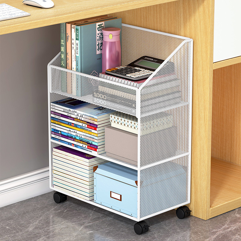 under-Table Storage Rack Movable Side Book Table Bottom Bookcase ...