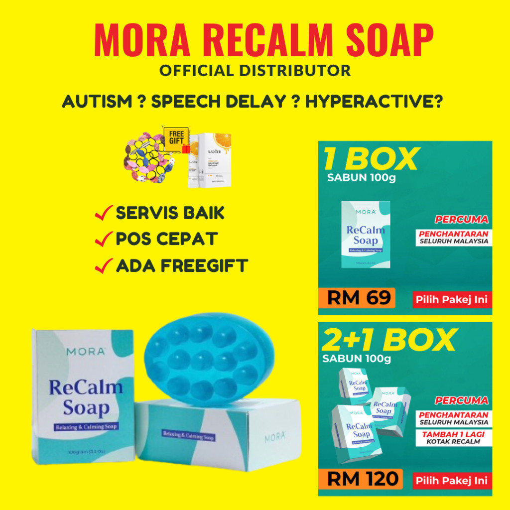 [100% ORIGINAL + ADA GIFT] MORA RECALM SOAP UNTUK TENANGKAN ANAK AUTISM ...