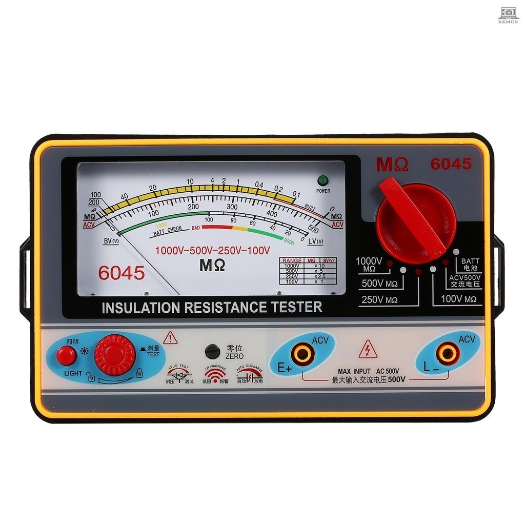 Insulation Resistance Meter Digital Ohmmeter Handheld Insulation Tester ...