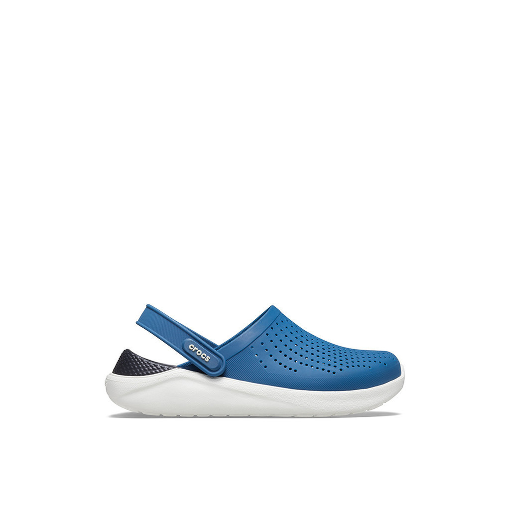 Crocs - LiteRide Clogs (Unisex - Vivid Blue/Almost White) | Shopee Malaysia
