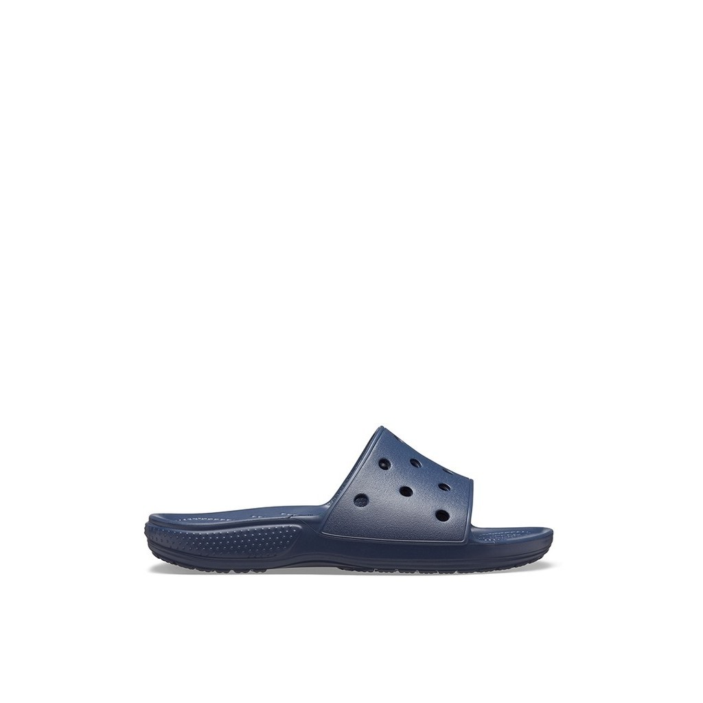 Crocs - Classic Crocs Slides (Unisex - Navy) | Shopee Malaysia