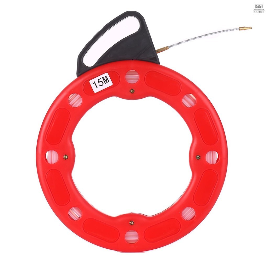15M Fiberglass Fish Tape Reel Puller Conductive Electrical Cable Puller ...