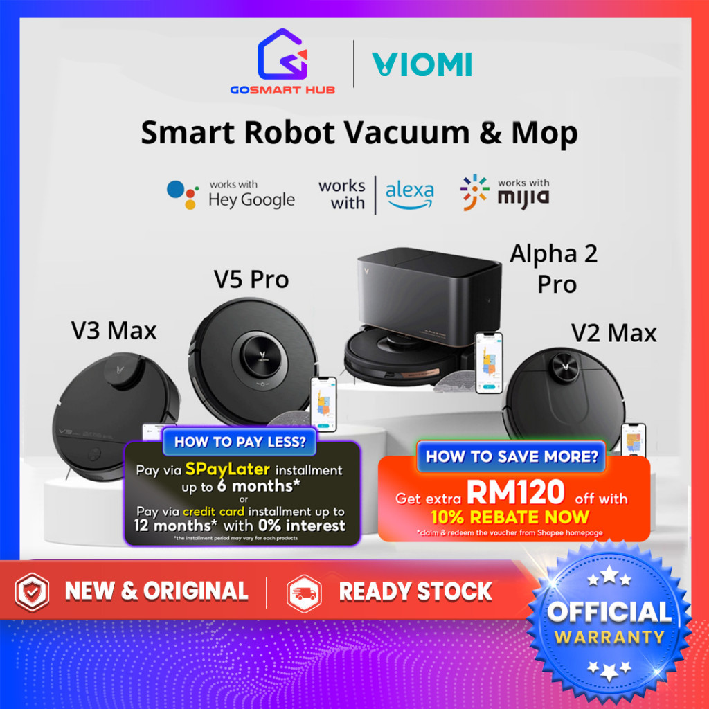 Mijia Viomi Smart Robot Vacuum Series V2 Max V3 Max V5 Pro | Lidar ...