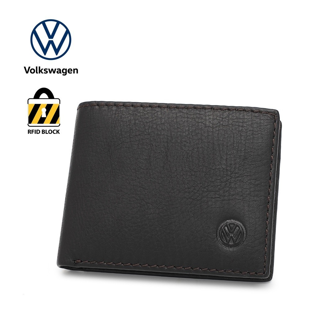 Volkswagen Genuine Leather Bi-Fold Wallet - Dark Coffee VWW 138 ...