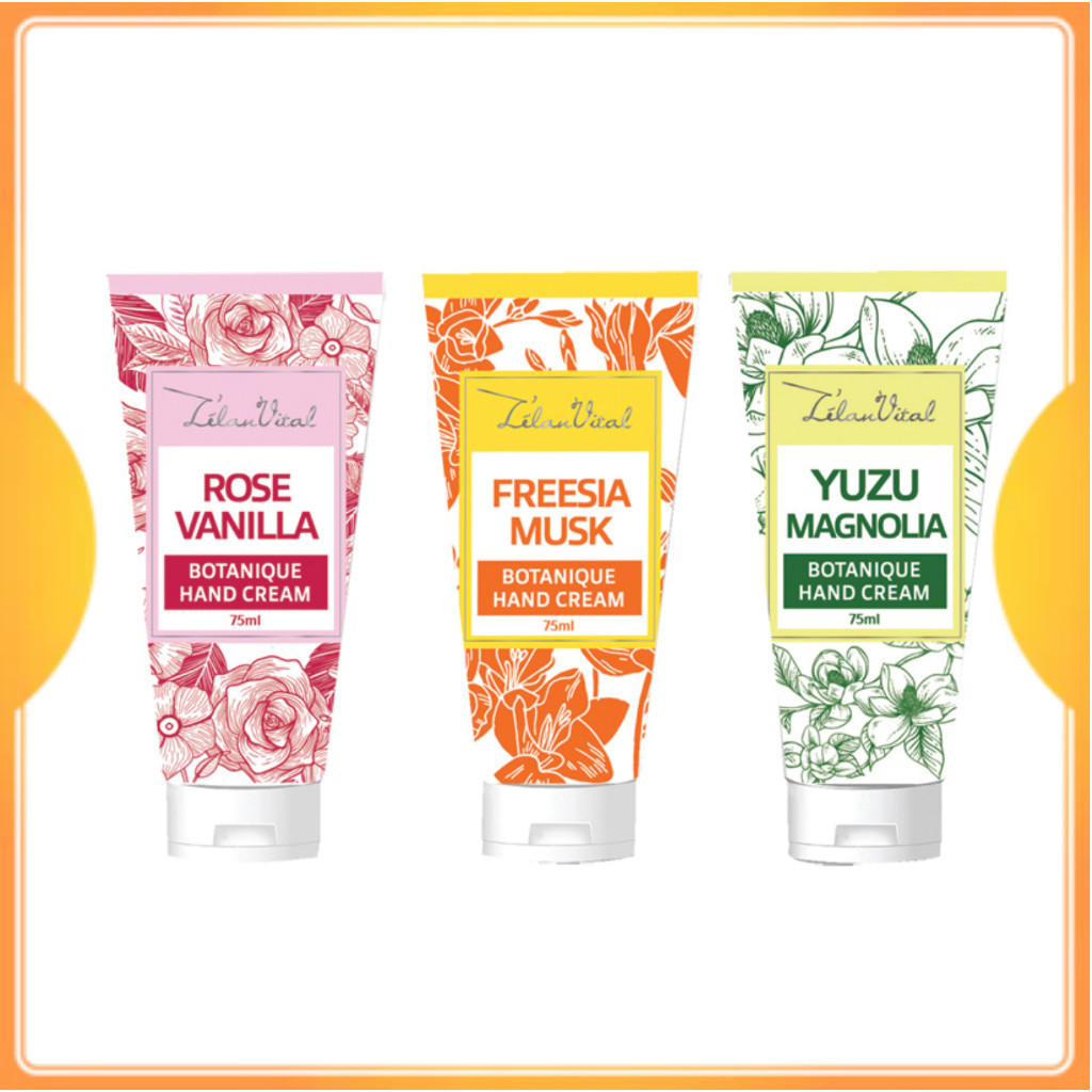 Lelan Vital Botanique Hand Cream - Rose Vanilla, Freesia Musk, Yuzu ...