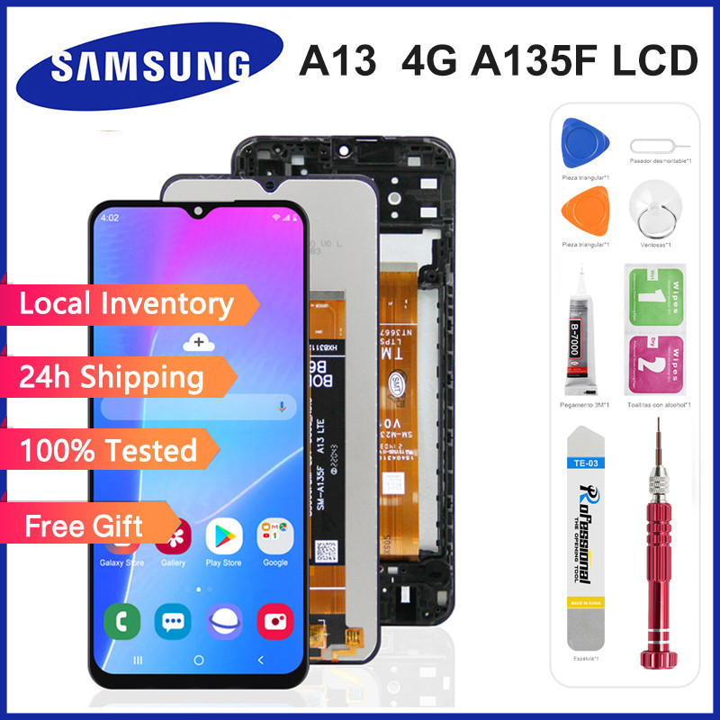 ORIGINAL LCD with Frame For SAMSUNG A13 4G A135F A135U A135B LCD Touch ...