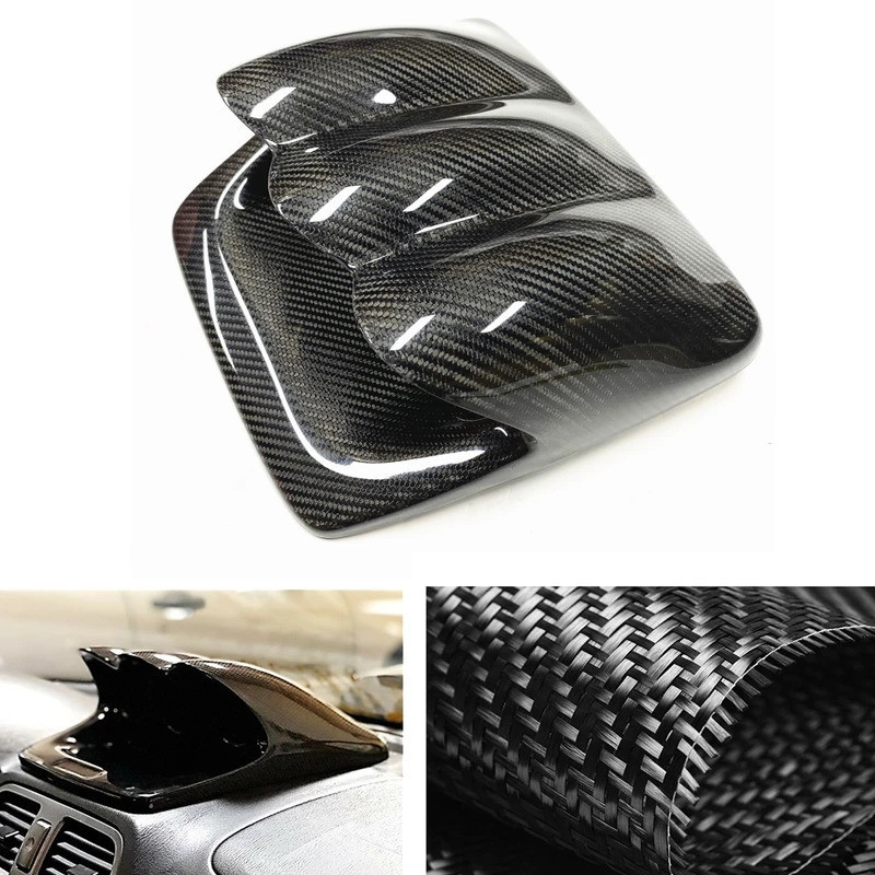 Carbon Fiber 60 mm Front Triple Gauge Pod Dashboard Meter Dash Cover ...