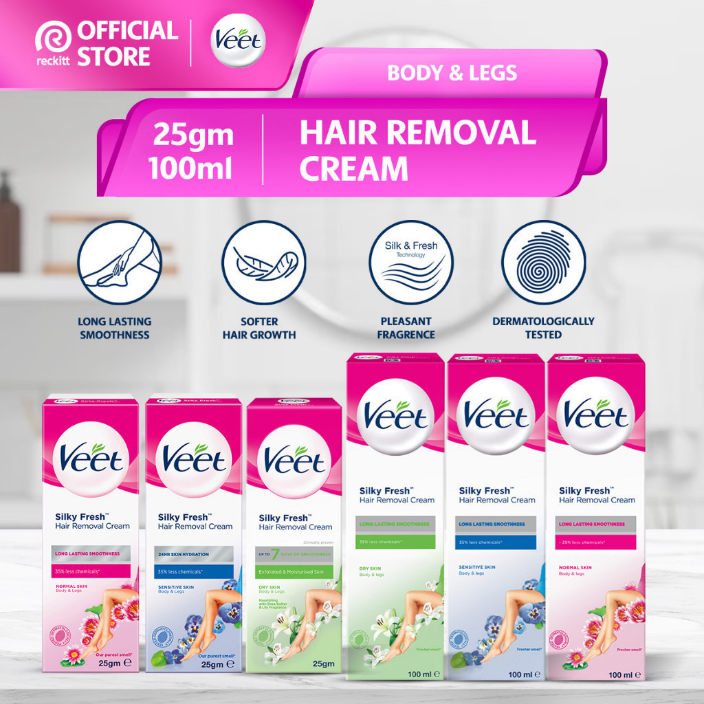 Veet Hair Removal Cream Normal/Sensitive/Dry Skin 25g/100ml (For Body ...