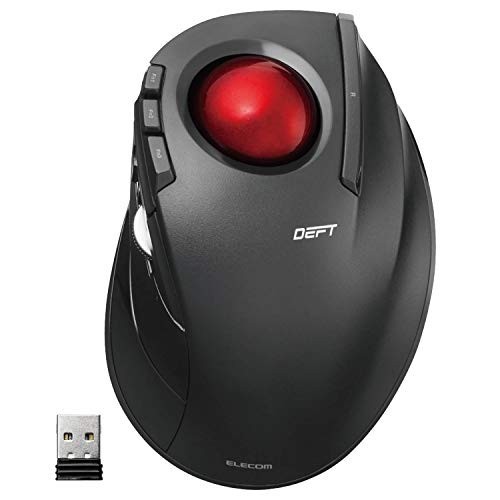 ELECOM Mouse Wireless Trackball (Forefinger) Red Ball 8 Buttons Tilt Function (Left and Right ...