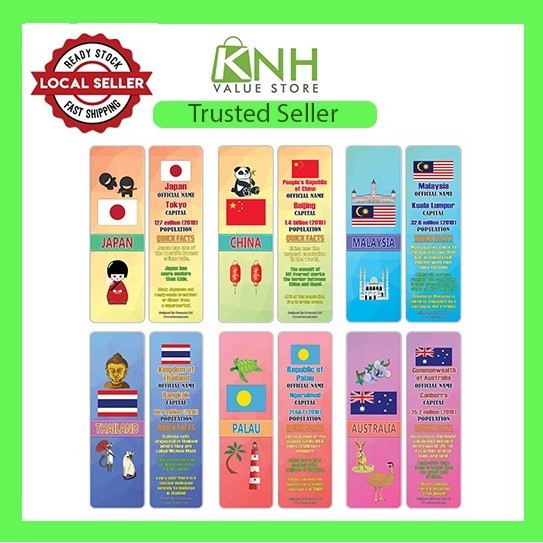 Asia & Pacific Countries Facts Bookmarks (6-Pack) | Shopee Malaysia