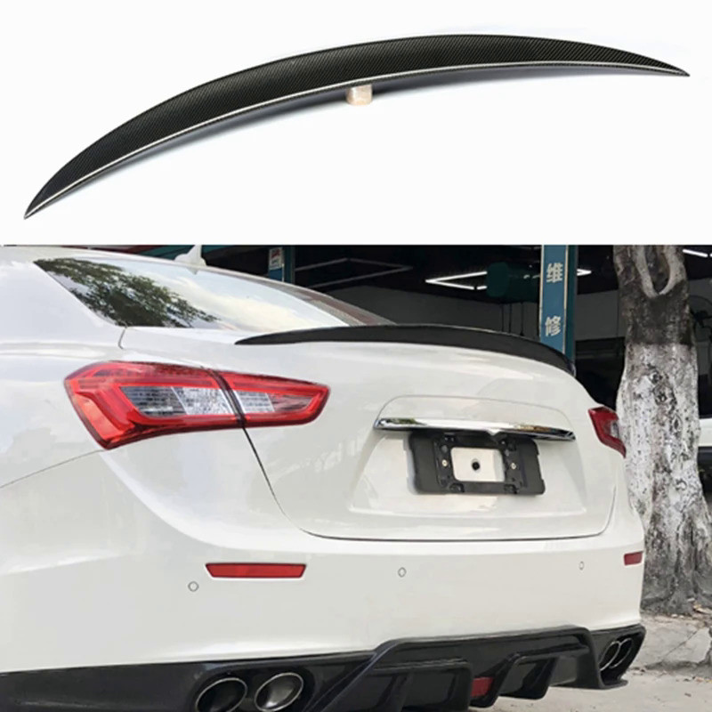 For Maserati Quattroporte 2013-2018 Carbon Fiber Rear Trunk Spoiler Lip ...