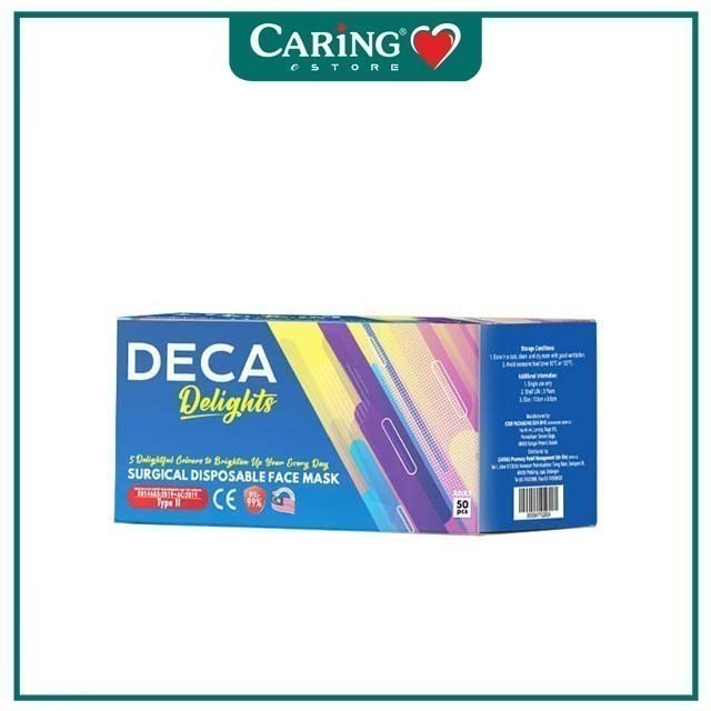 DECA DELIGHTS SURGICAL DISPOSABLE ADULT FACE MASK (50S) | Shopee Malaysia