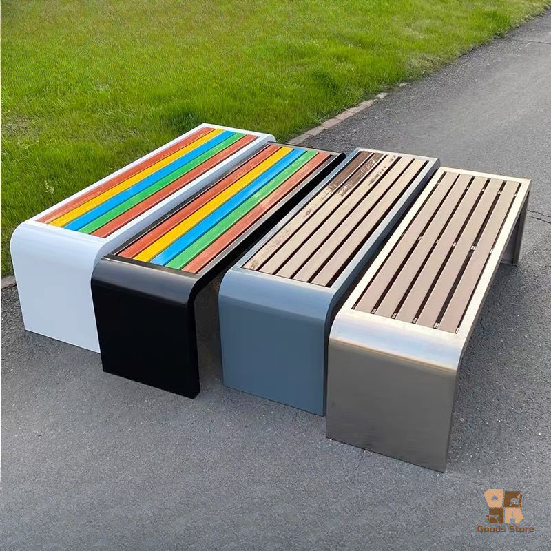 Outdoor wrought iron bench garden anti-corrosion bench outdoor rest ...