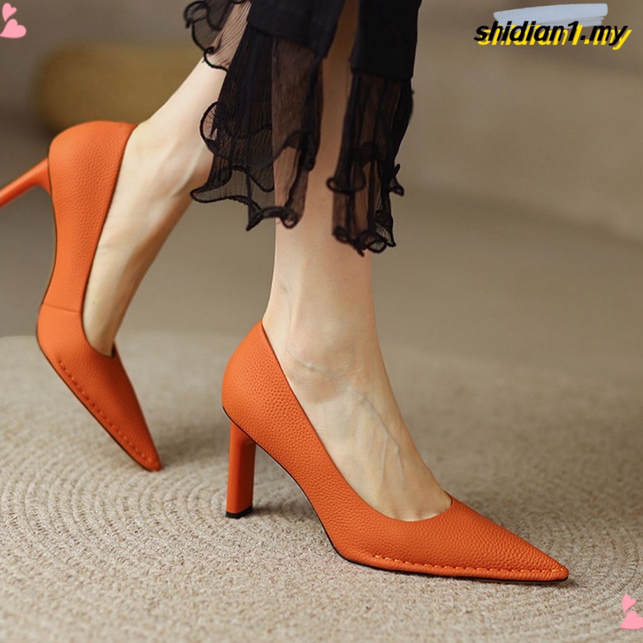 High Heels Women Pointed Toe Thick Heel Womens Shoes Temperament ...