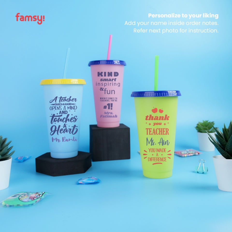 FAMSY Teachers Day 2024 Kori Reusable Cup Colour Changing Teachers Gift ...