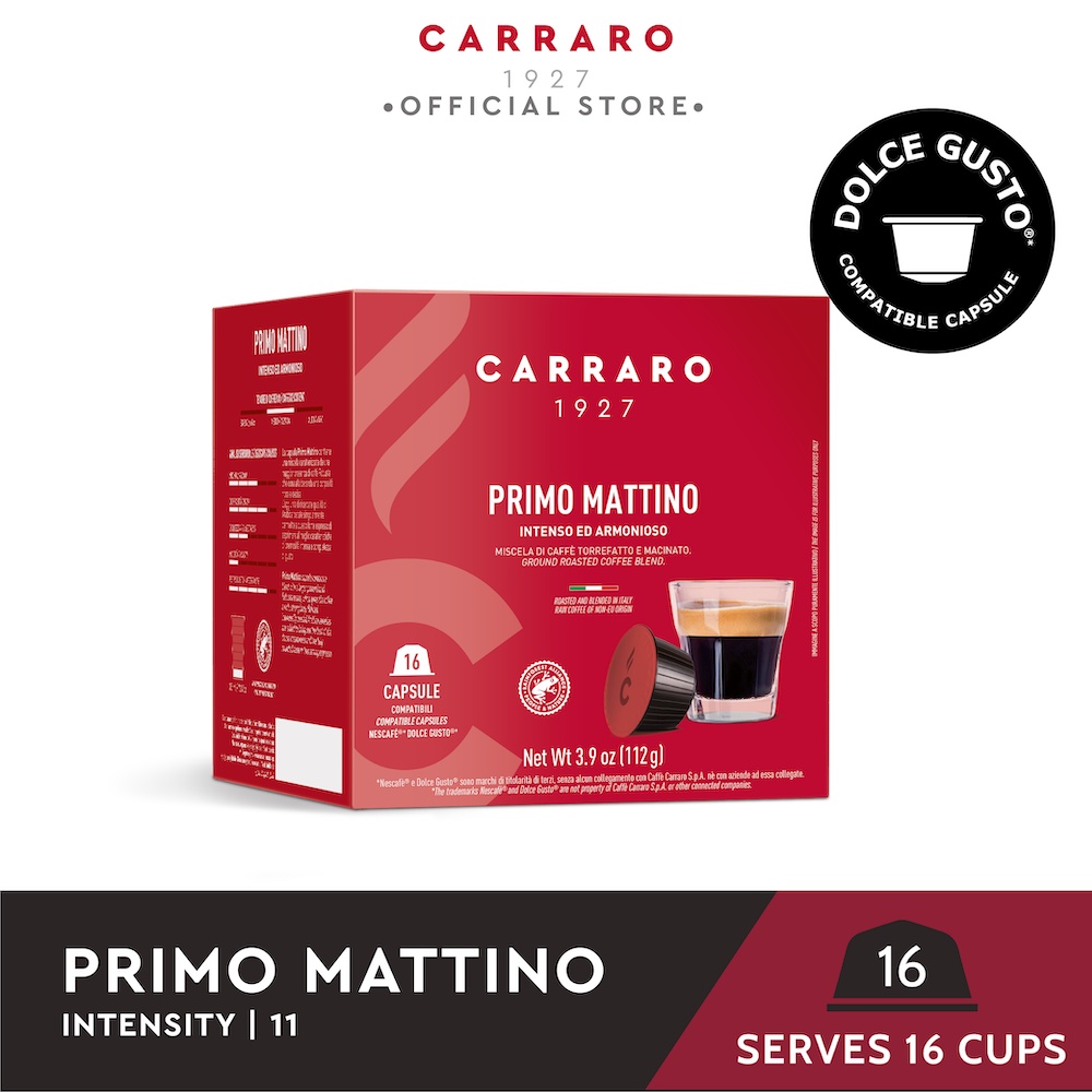 Carraro Primo Mattino Capsule - Dolce Gusto® Compatible (16 Capsules ...