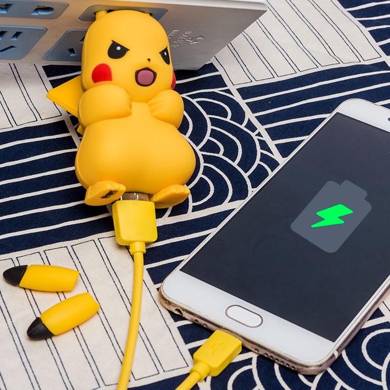 Pikachu Pet Elves Anime Charger Mobile Head Power Head Anime Dolls ...
