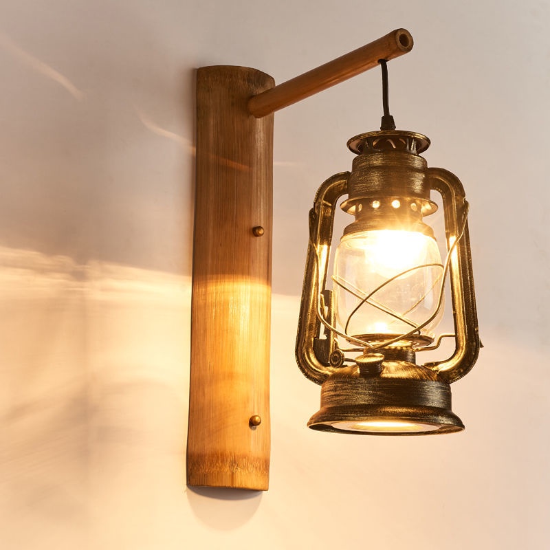 Retro Barn Lantern Wall Lamp Power-on220VAntique Kerosene Lamp Teahouse ...