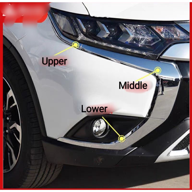 Mitsubishi Outlander 2016 - 2019 GF2W GF3W Front Bumper Moulding Chrome ...