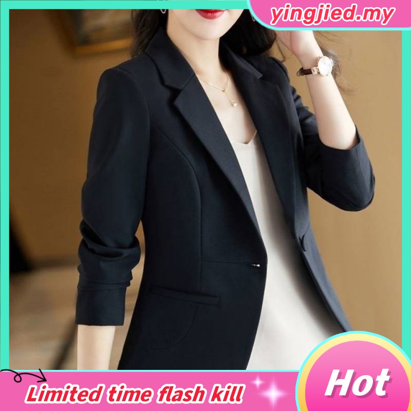 Black And White Women Blazer Formal Blazers Lady Office Work Suit