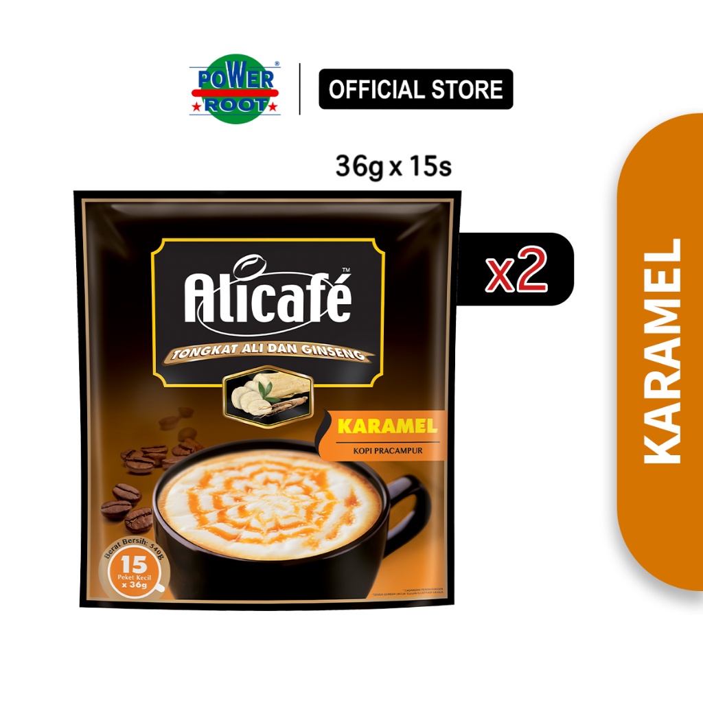 Alicafe Tongkat Ali & Ginseng Karamel (36g x 15 Sachets/2 Packs ...