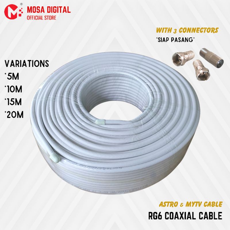 MOSA RG6 Coaxial Cable Kabel Astro Mytv Antenna Digital Satellite Dish ...